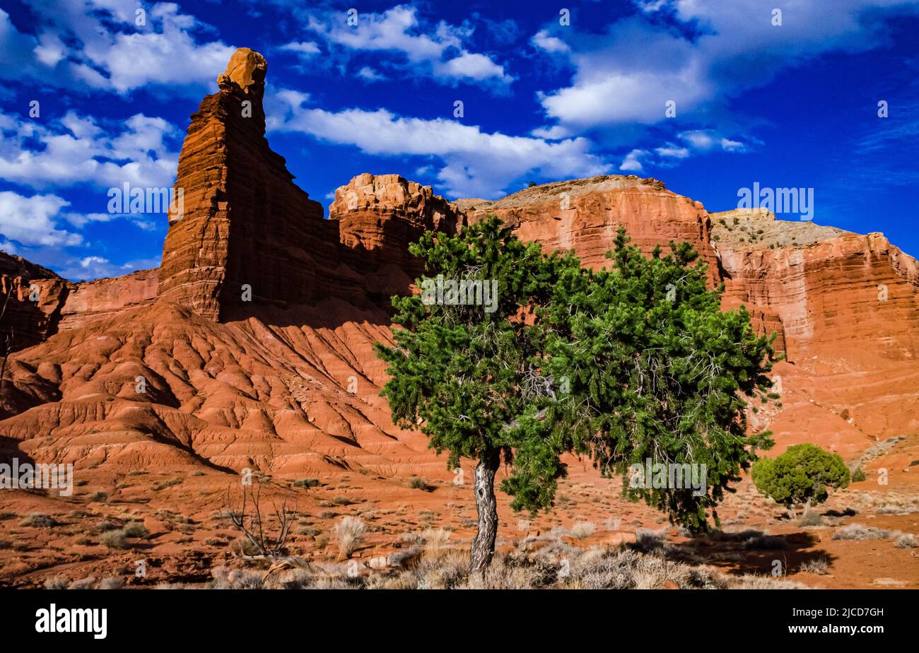 Layered clay and stone geological formations in Canyonlands NP is in ...