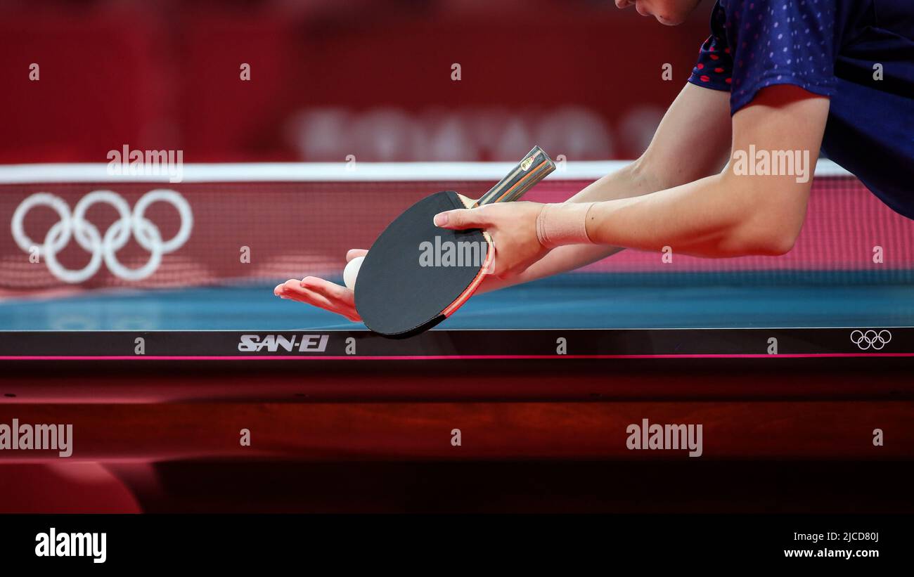 JULY 30th, 2021 - TOKYO, JAPAN: Lin Yun Ju of Chinese Taipei serves ...