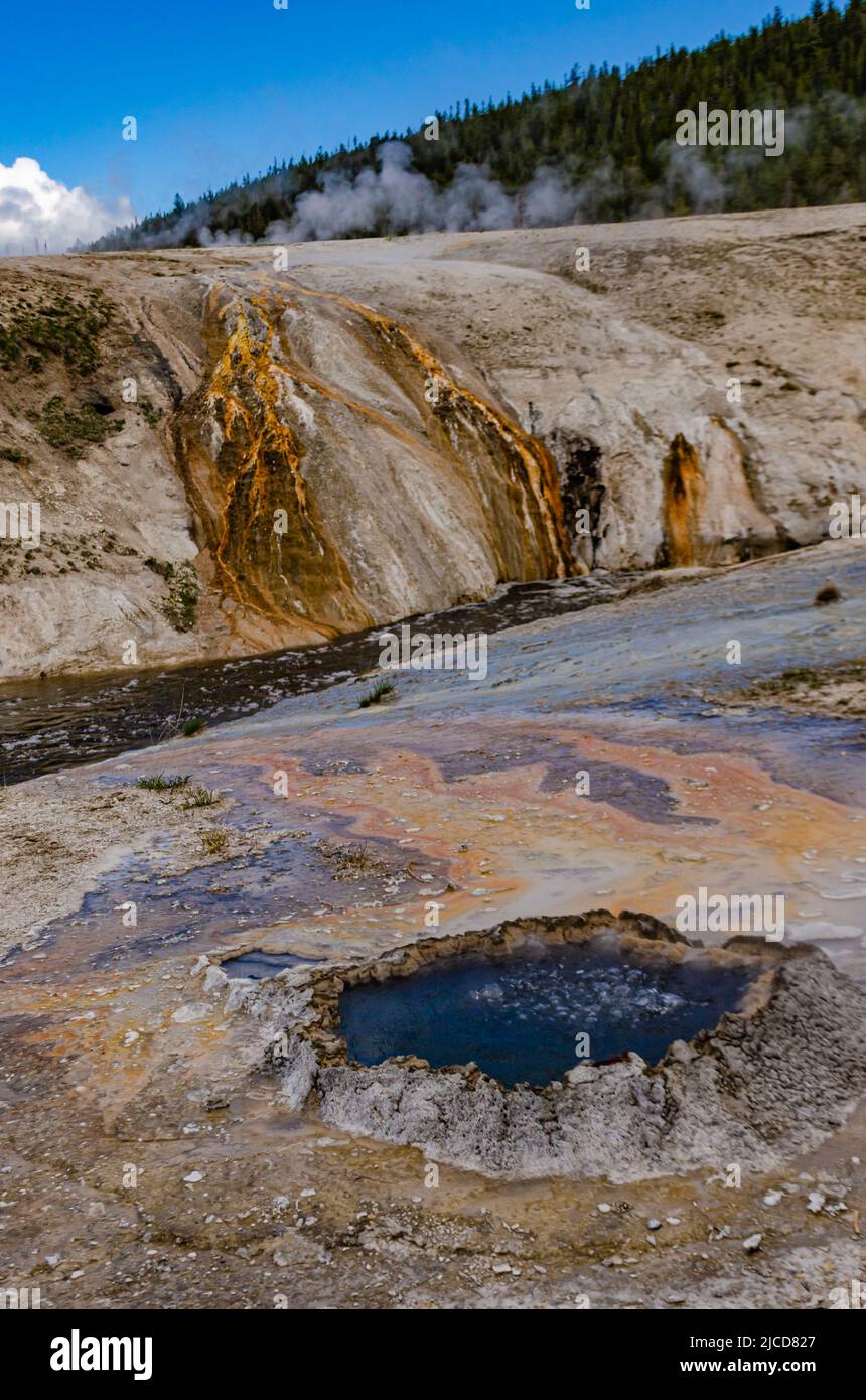 Boiling water bubbler Geyser. Active geyser with major eruptions ...