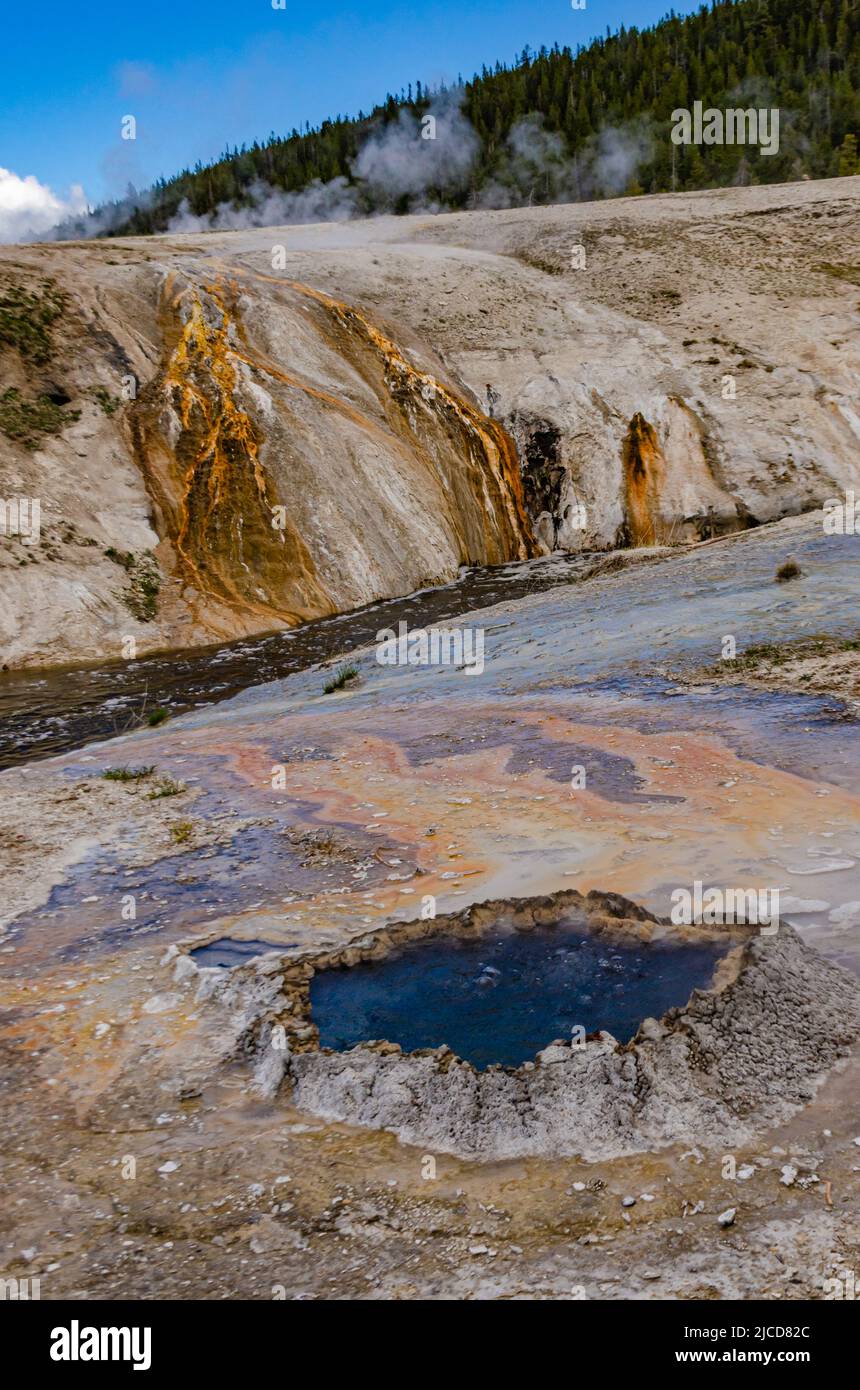 Boiling water bubbler Geyser. Active geyser with major eruptions ...