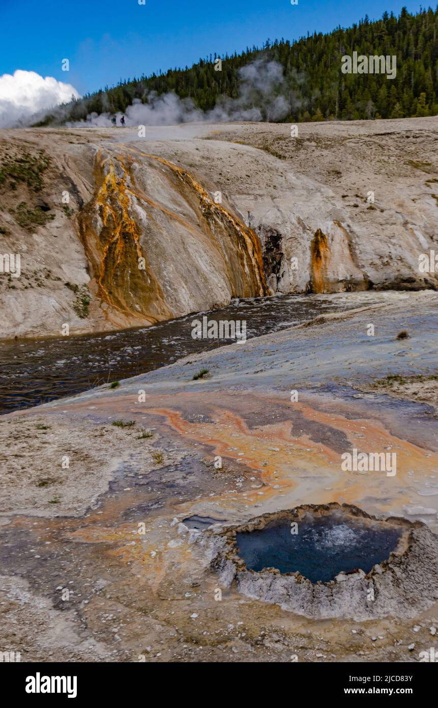 Boiling water bubbler Geyser. Active geyser with major eruptions ...