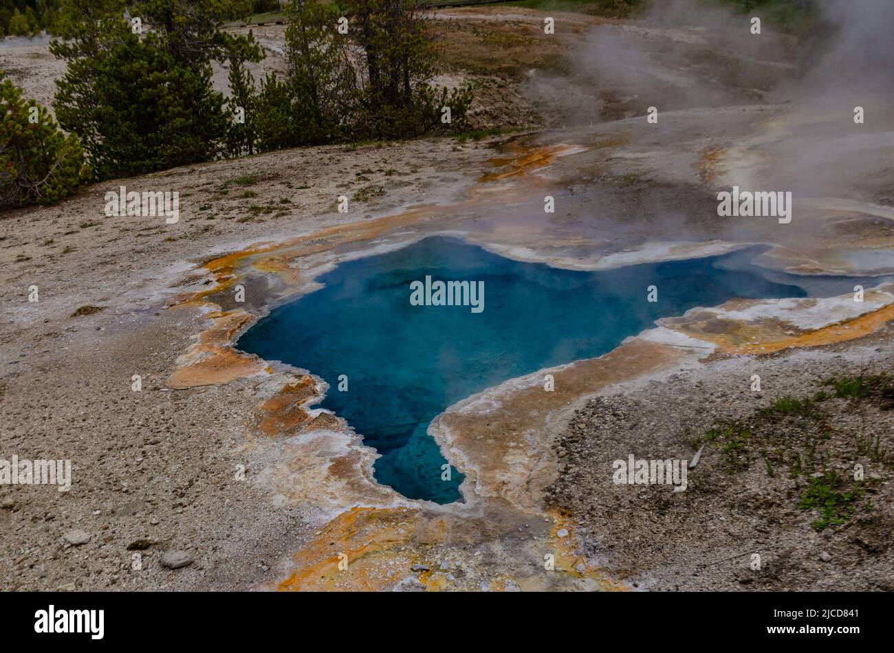 Boiling water bubbler Geyser. Active geyser with major eruptions ...