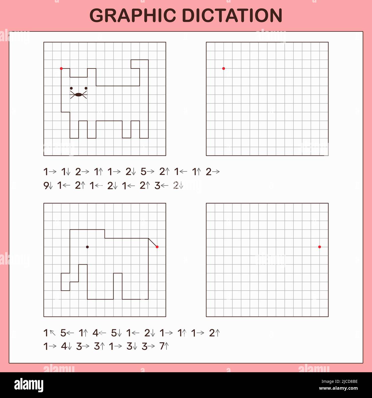 Graphic dictation. Educational games for kids Stock Vector Image & Art ...