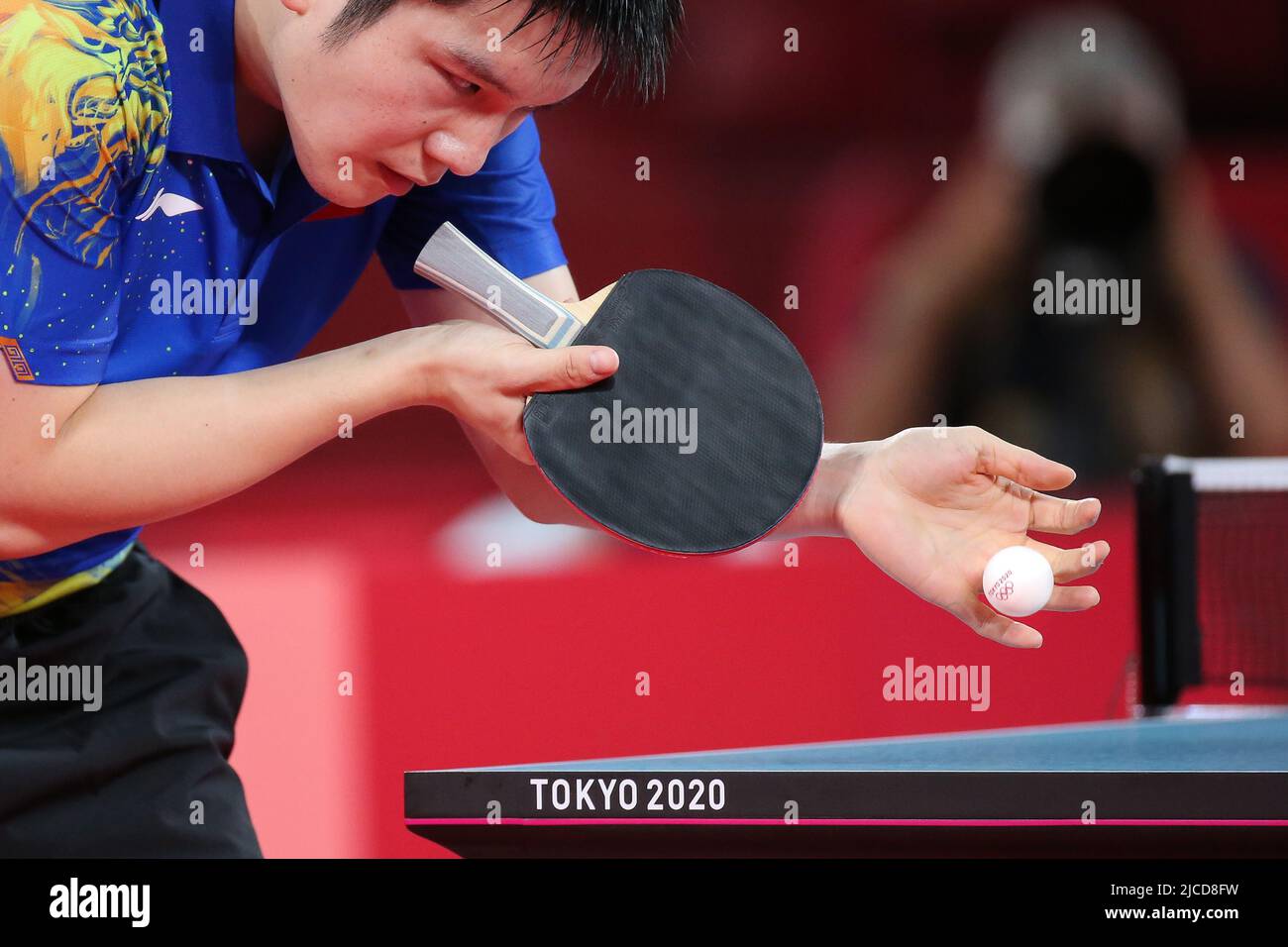 JULY 30th, 2021 - TOKYO, JAPAN: Fan Zhendong of China serves during the ...