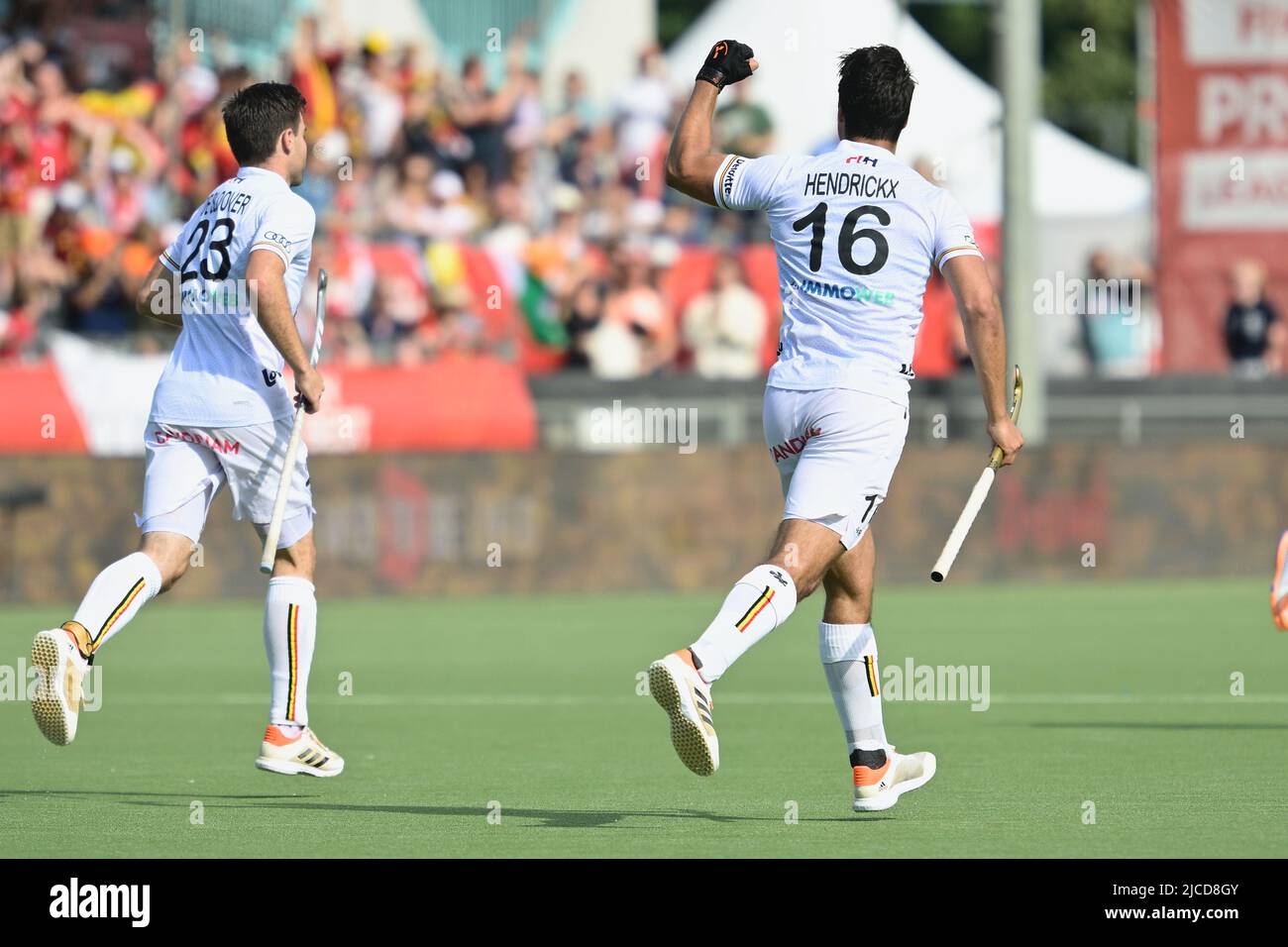 Belgium's Alexander Hendrickx celebrates after scoring during a hockey ...