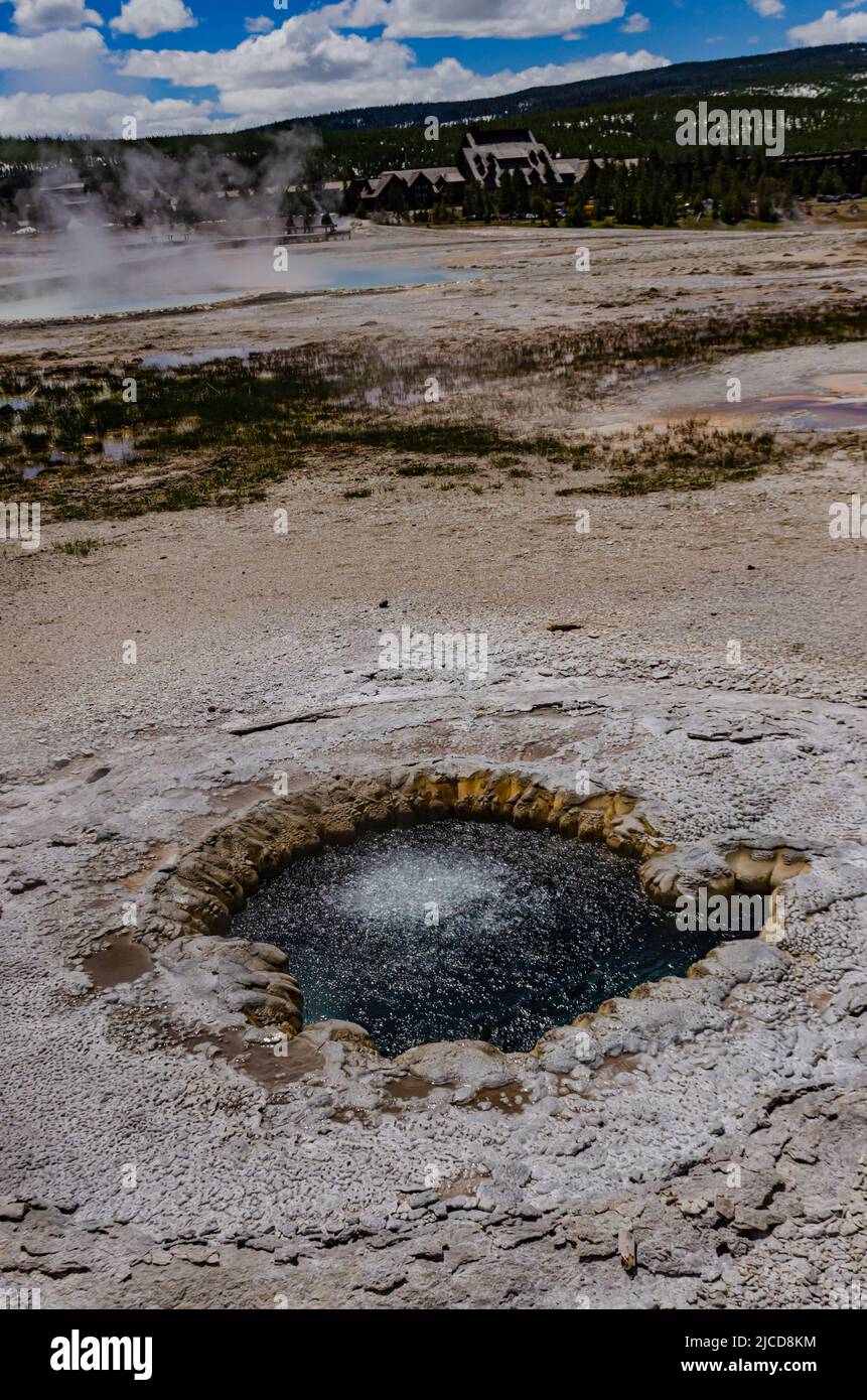 Boiling water bubbler Geyser. Active geyser with major eruptions ...
