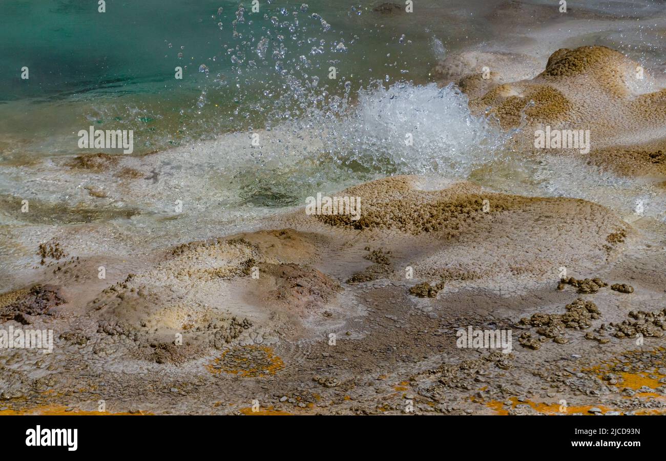 Boiling water bubbler Geyser. Active geyser with major eruptions ...