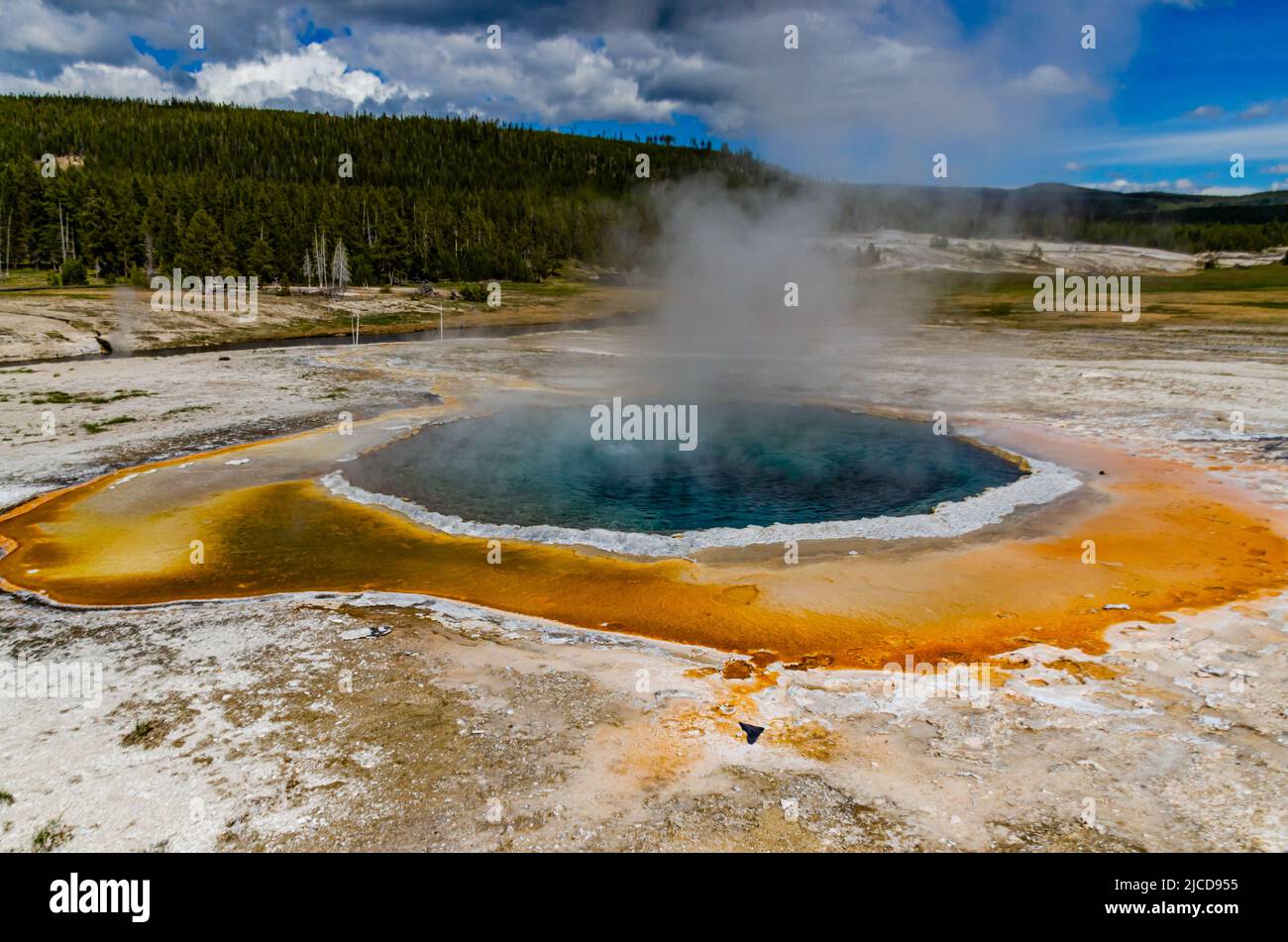 Boiling water bubbler Geyser. Active geyser with major eruptions ...
