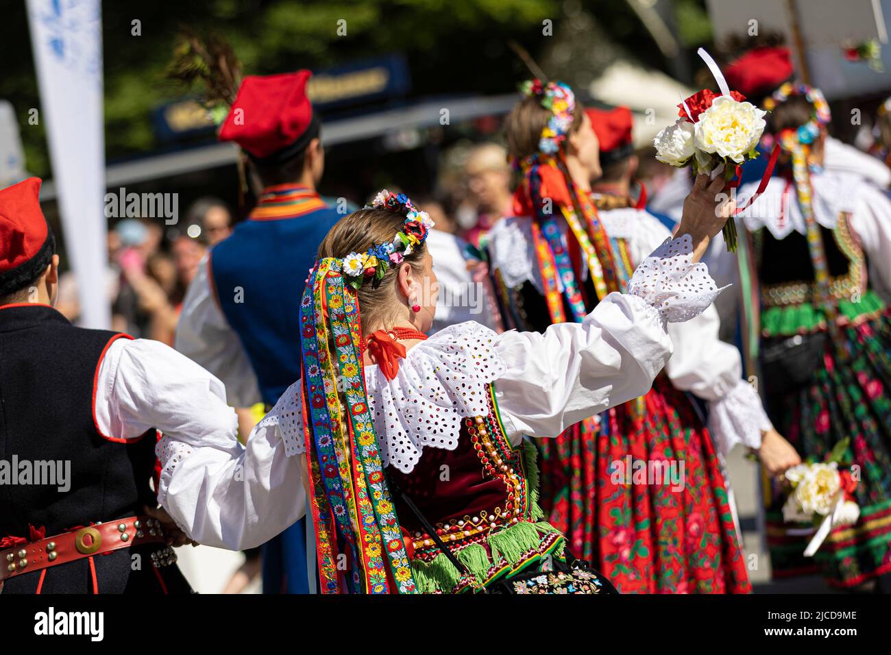 Hanover, Germany. 12th June, 2022. Members of the Polish folklore group ...
