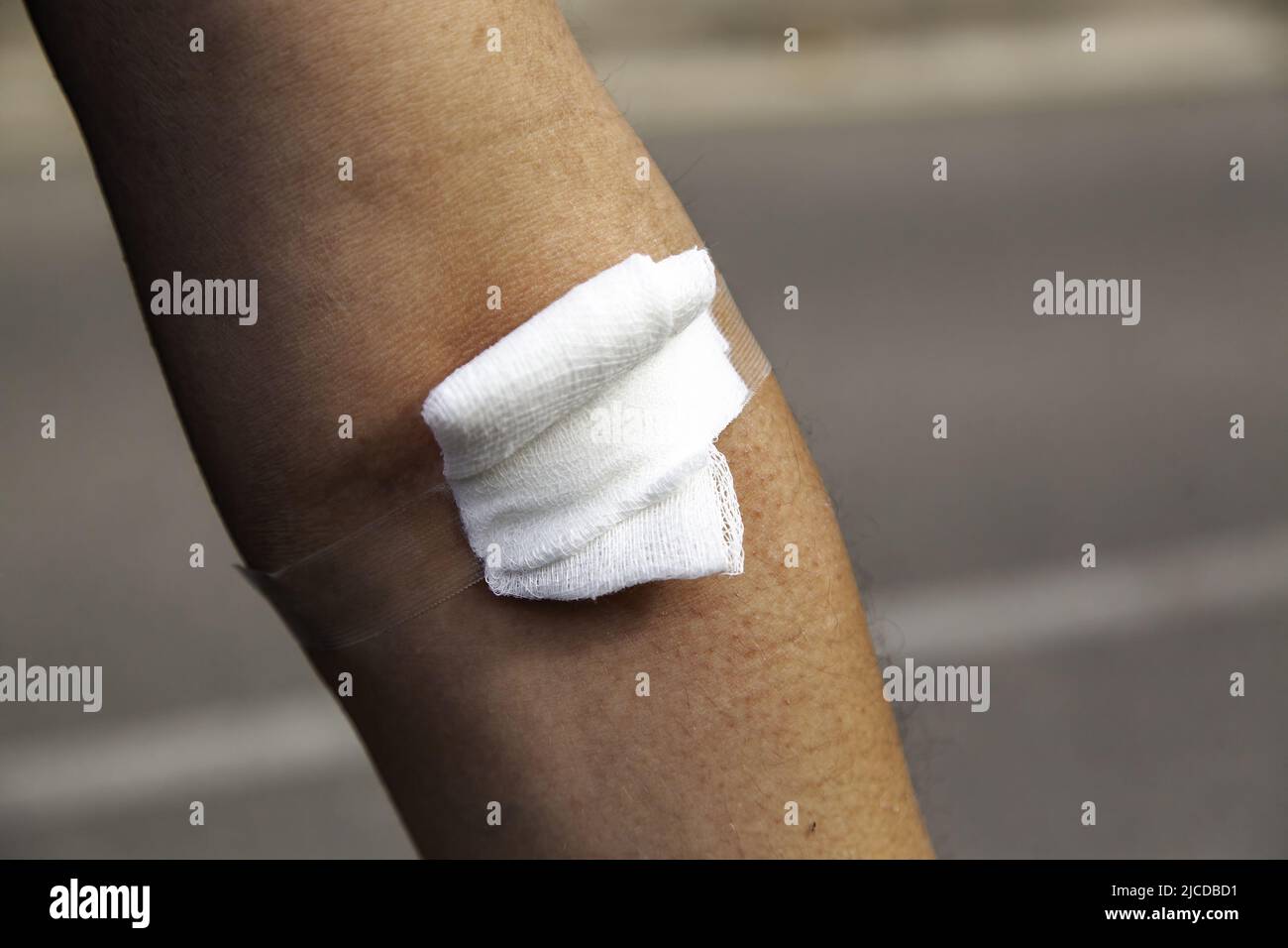 Protection detail after a blood draw, health and medicine Stock Photo ...