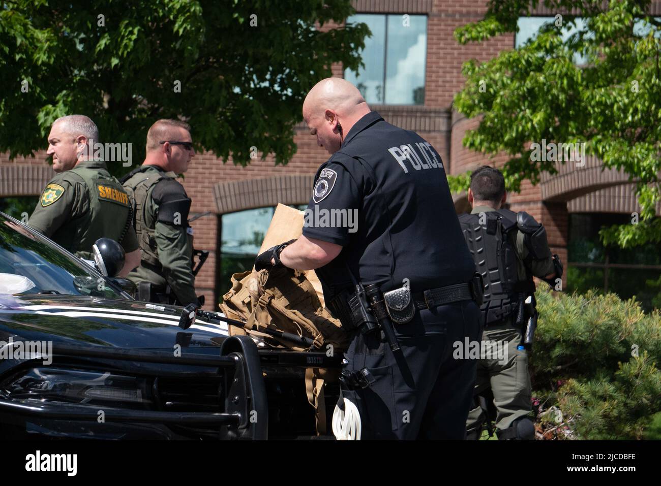 June 11 2022 Coeur D Alene Idaho Usa Police Search The Belongings