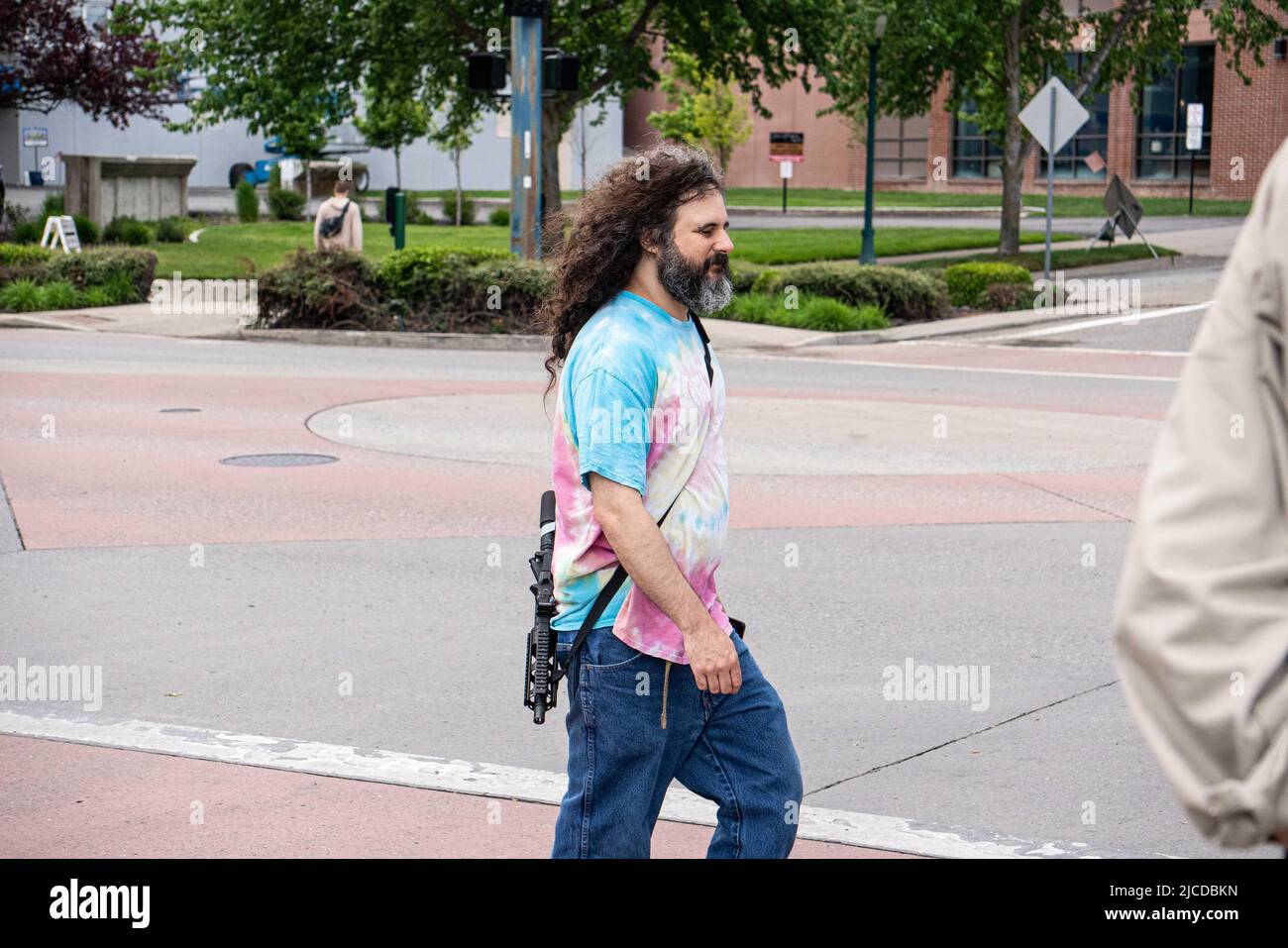 June 11 2022 Coeur D Alene Idaho Usa A Man Armed With An Ar 15