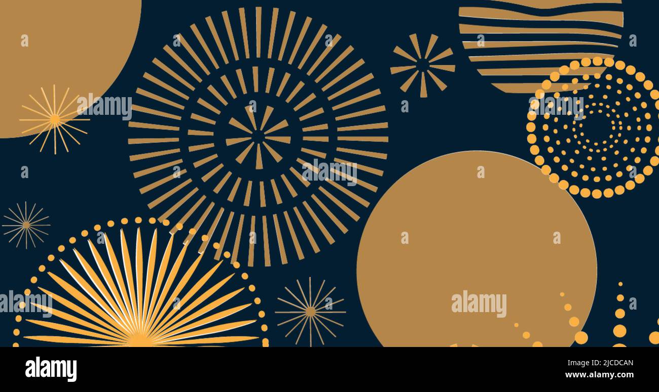 Image of exploding gold fireworks scrolling on black background Stock Photo - Alamy