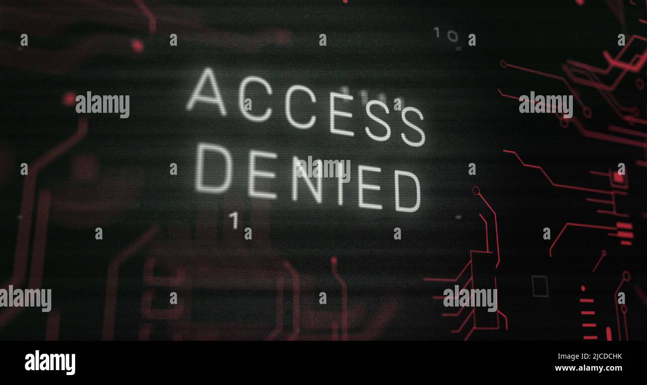 Image of interference over access denied text, data processing and ... Image of interference over access denied text, data processing and ...
