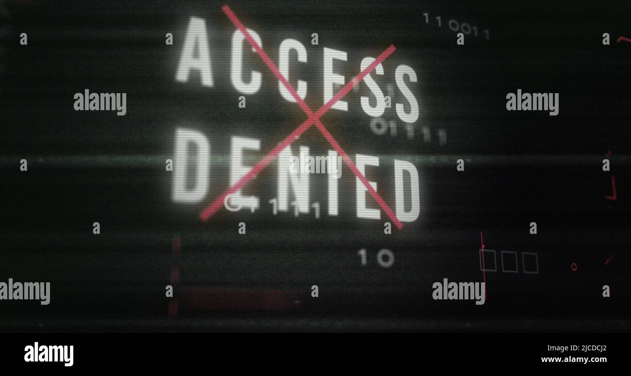 Image of interference over access denied text, data processing and ... Image of interference over access denied text, data processing and ...
