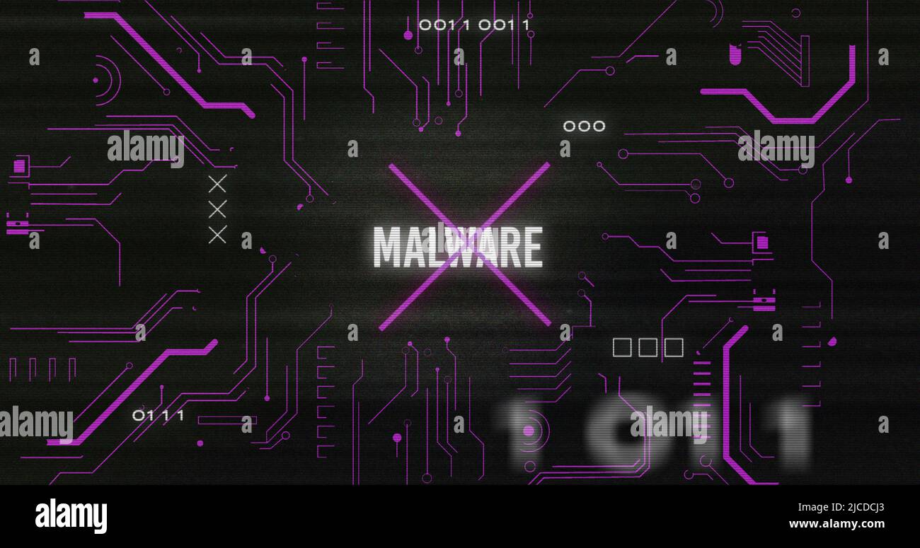 Image Of Interference Over Malware Text Data Processing And Computer