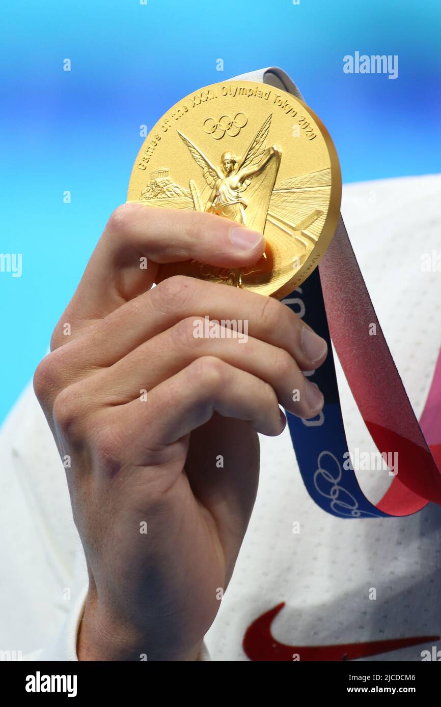 JULY 31st, 2021 - TOKYO, JAPAN: Caeleb Dressel wins the Gold Medal and ...
