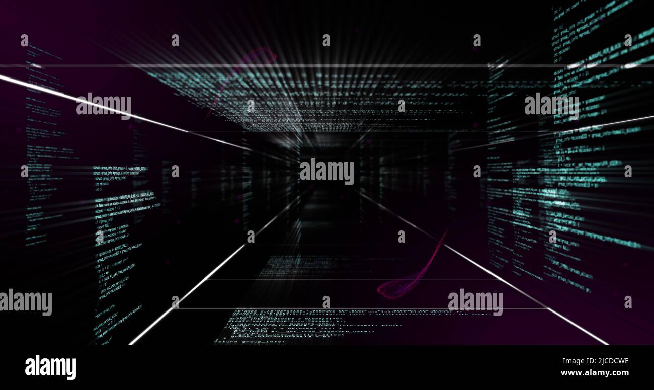 Image of data processing over black background Stock Photo - Alamy