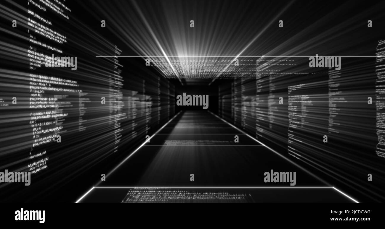 Image of data processing over black background Stock Photo - Alamy