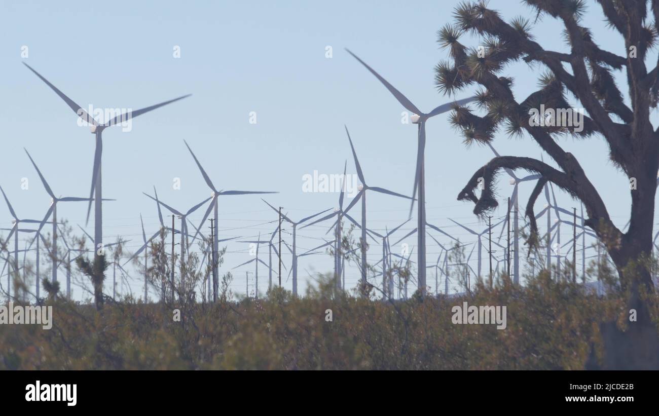 Windmills turbine rotating, wind farm or power plant, green renewable ...