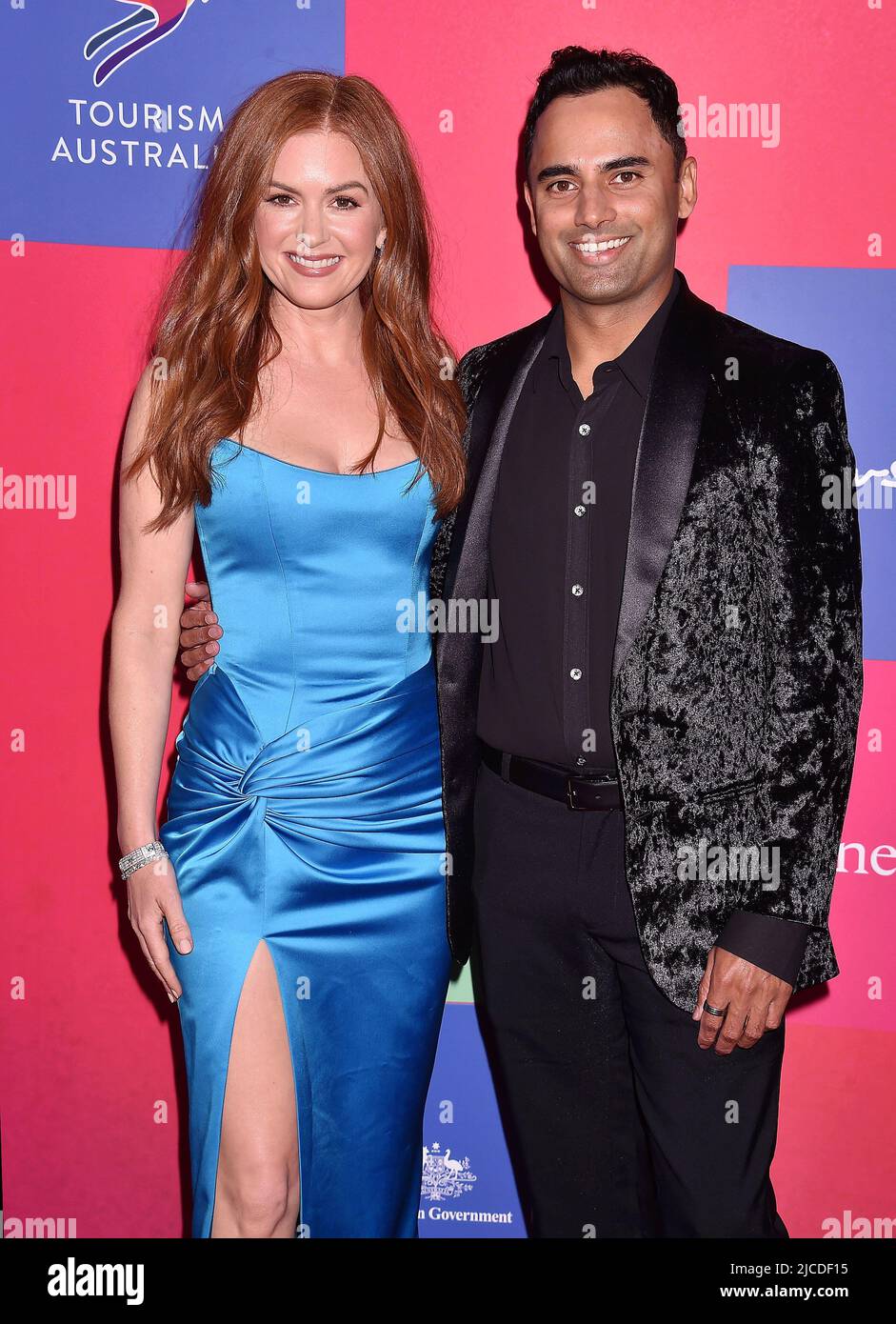 Los Angeles, Ca. 11th June, 2022. (L-R) Isla Fisher and Tushar Apte ...