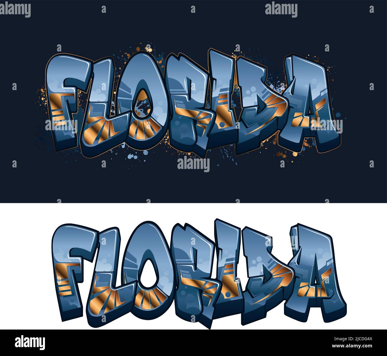 A Cool Genuine Wildstyle Graffiti Name Design - Florida Stock Vector ...