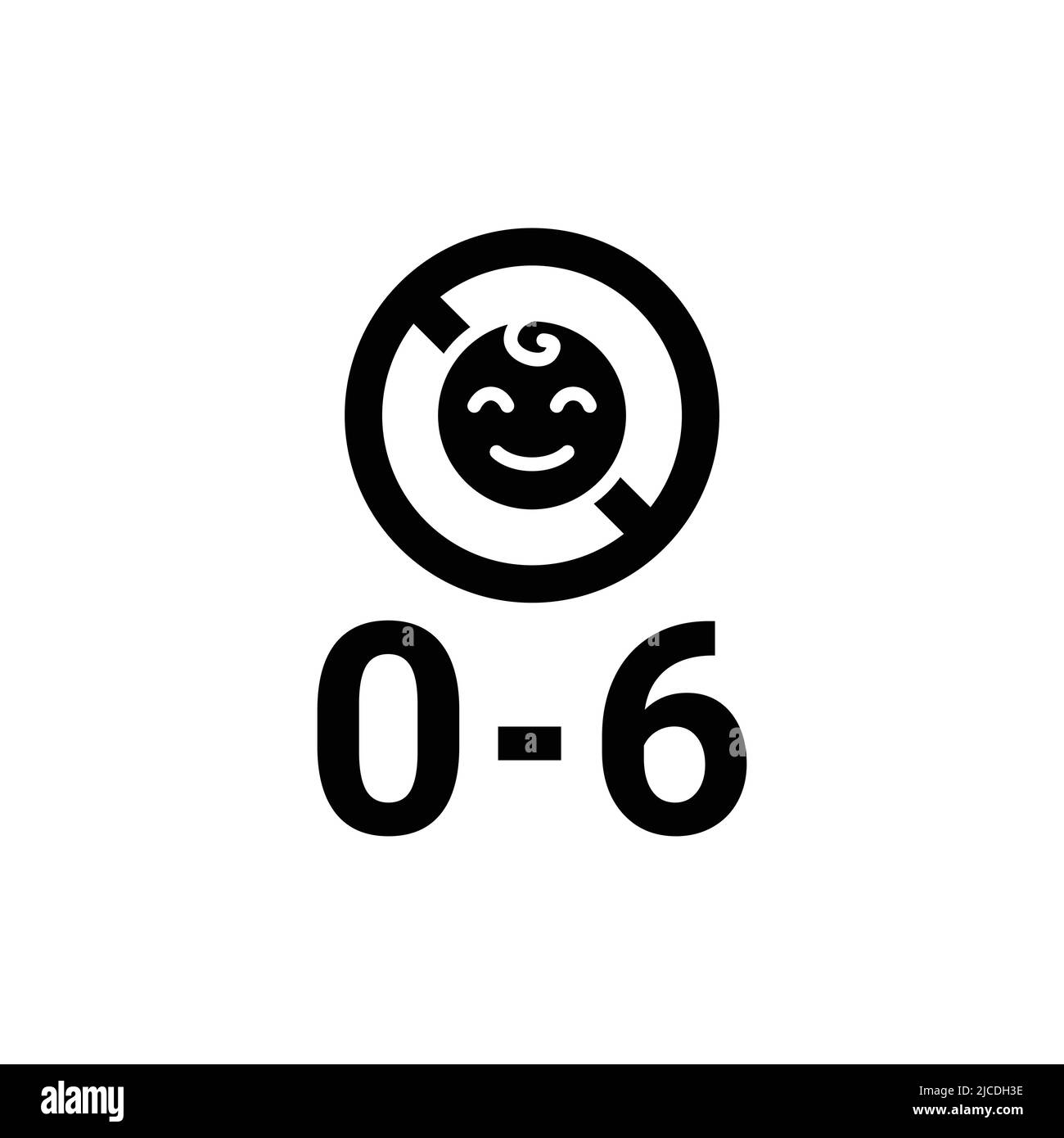 Age limit 0-6 line color icon. Isolated vector element. Outline ...