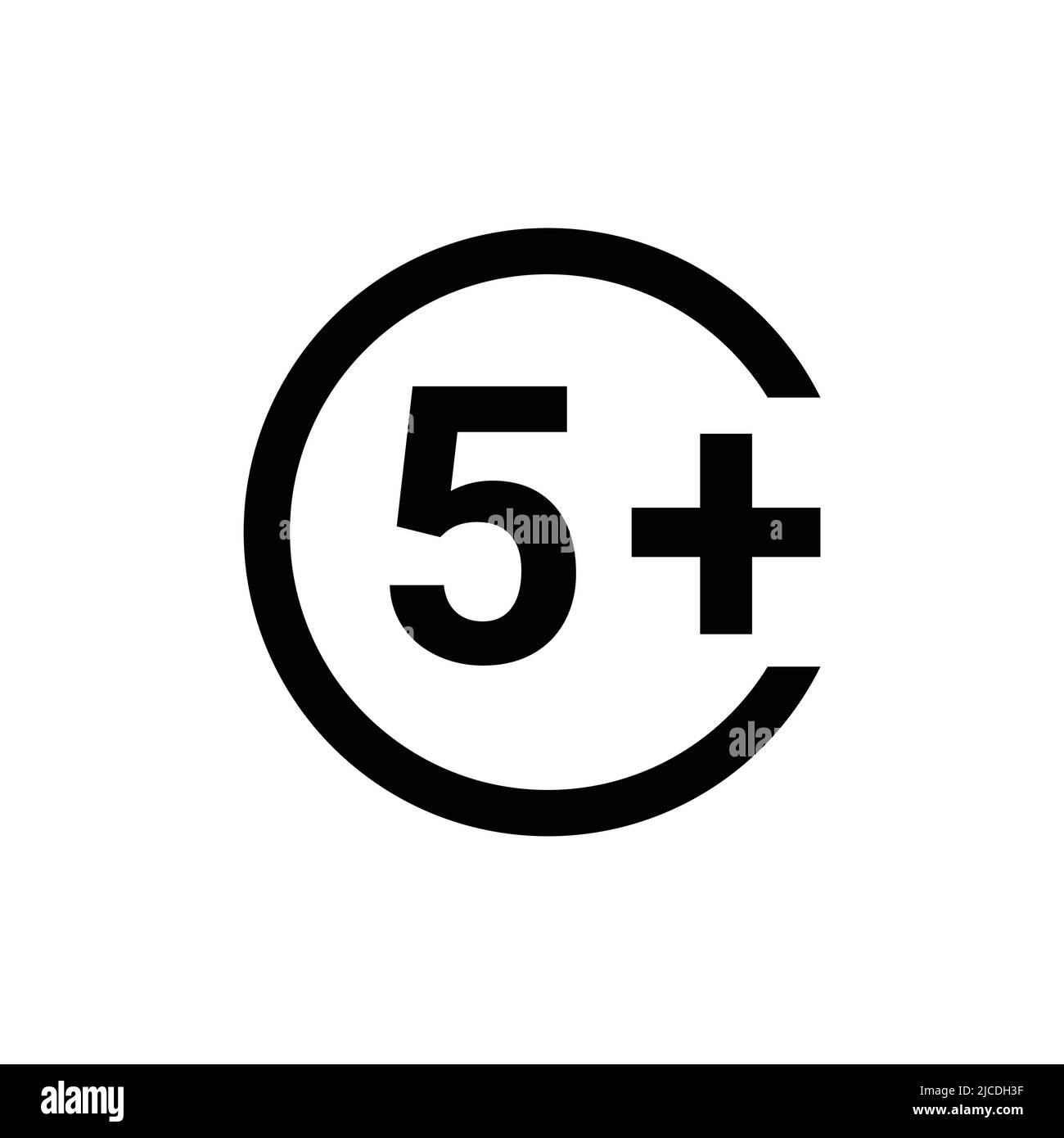 Age limit 5 line color icon. Isolated vector element. Outline pictogram ...