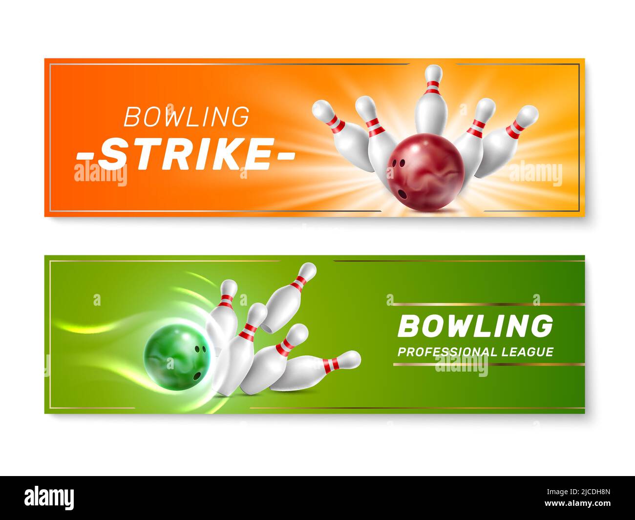 Bowling banners realistic game elements hi-res stock photography and ...