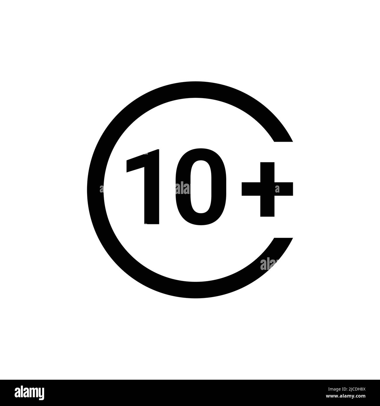 Age limit 10 line color icon. Isolated vector element. Outline ...