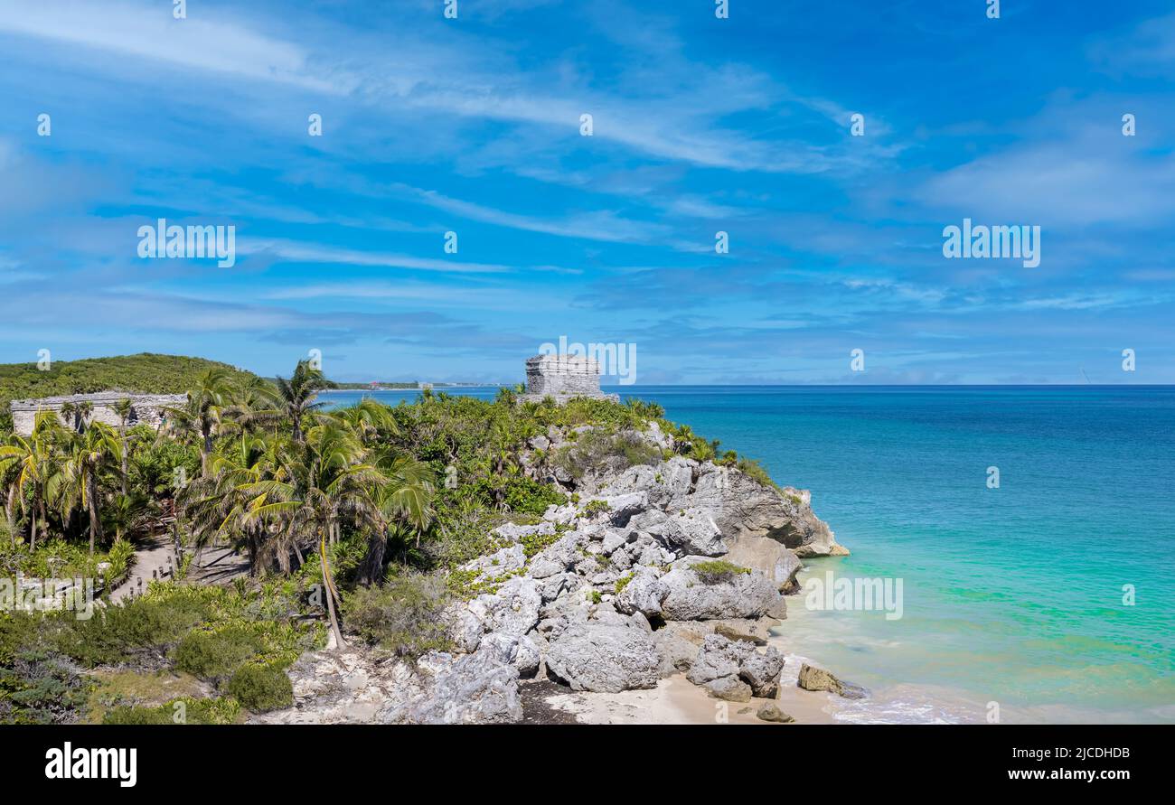 Mexico, Temple God of Wind in Tulum Archaeological Zone and Mayan ...