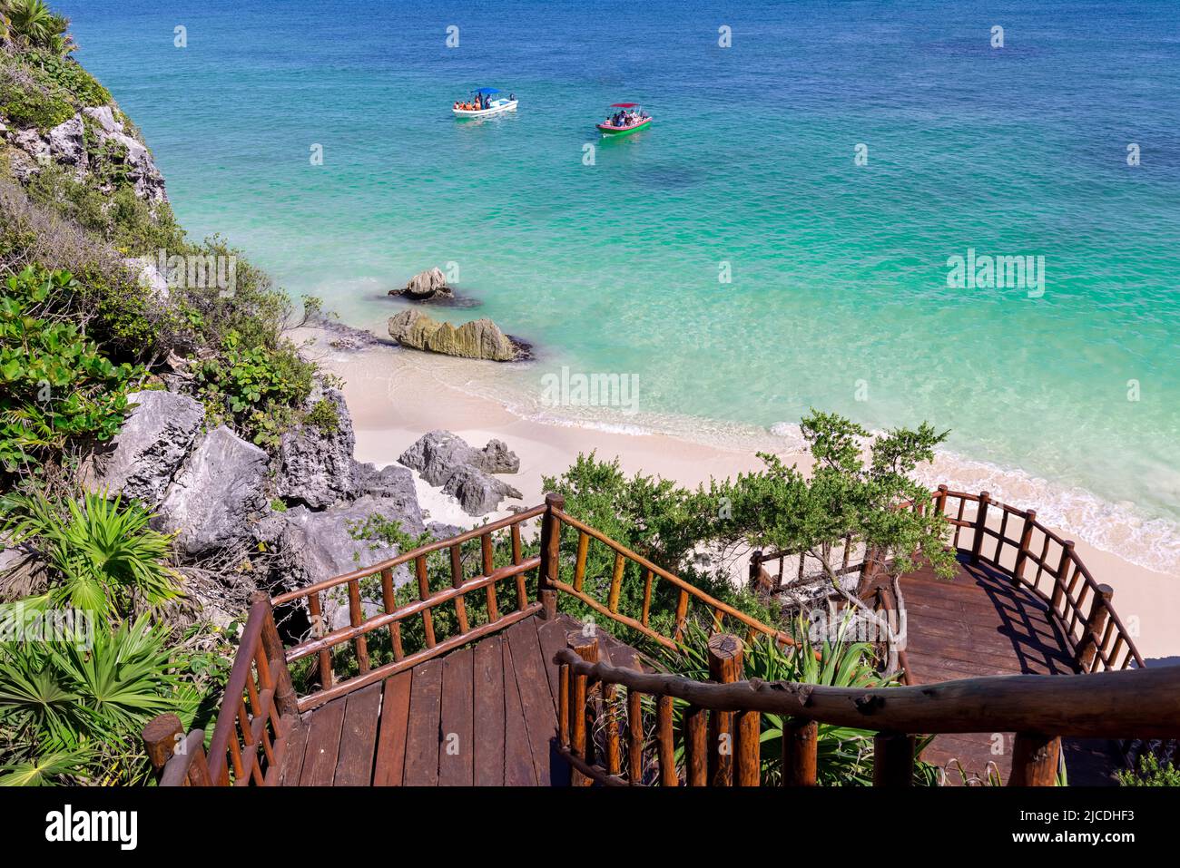 Mexico, Tulum Archaeological Zone with Mayan pyramids and ruins on ...