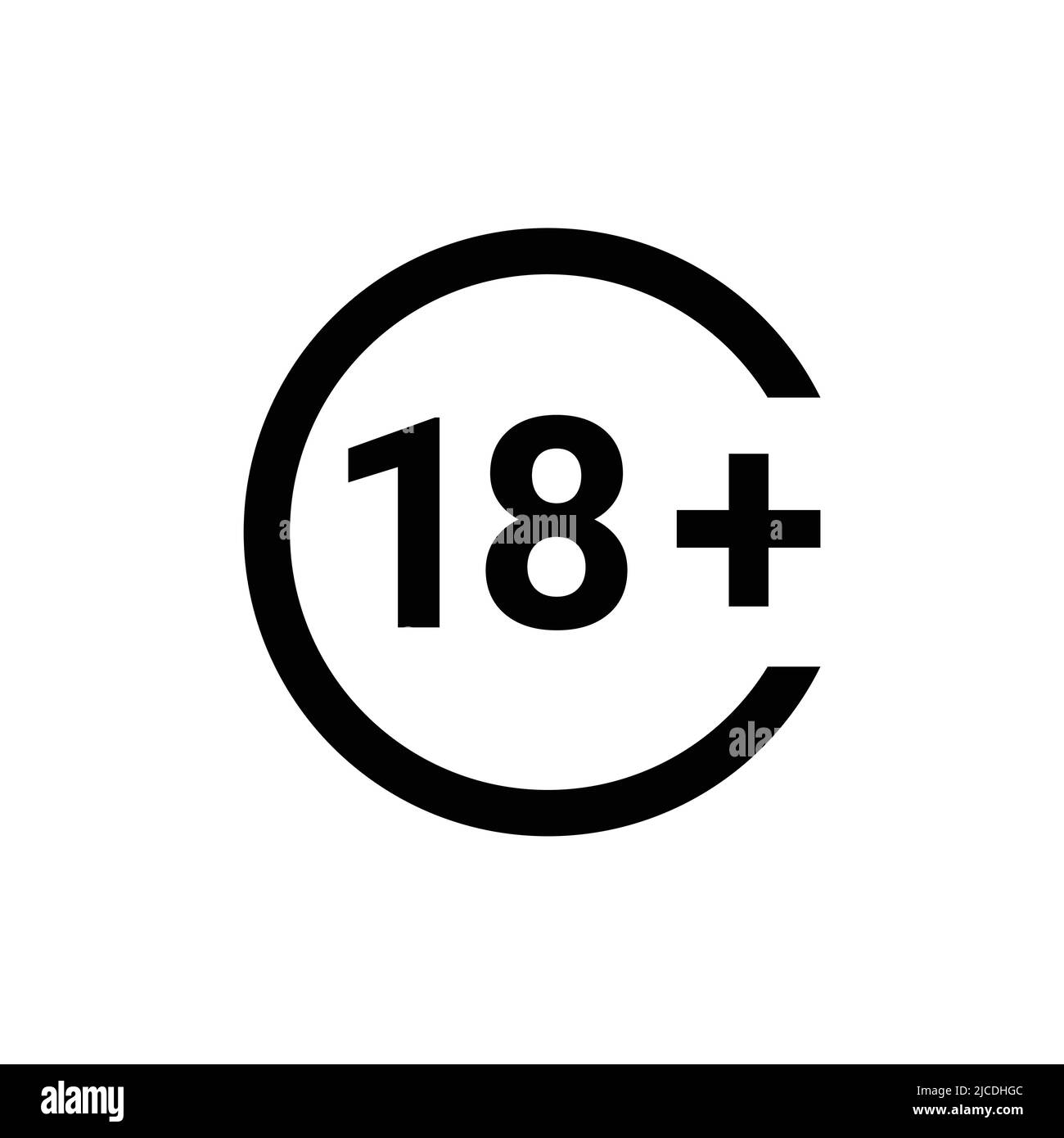 Age limit 18 line color icon. Isolated vector element. Outline ...