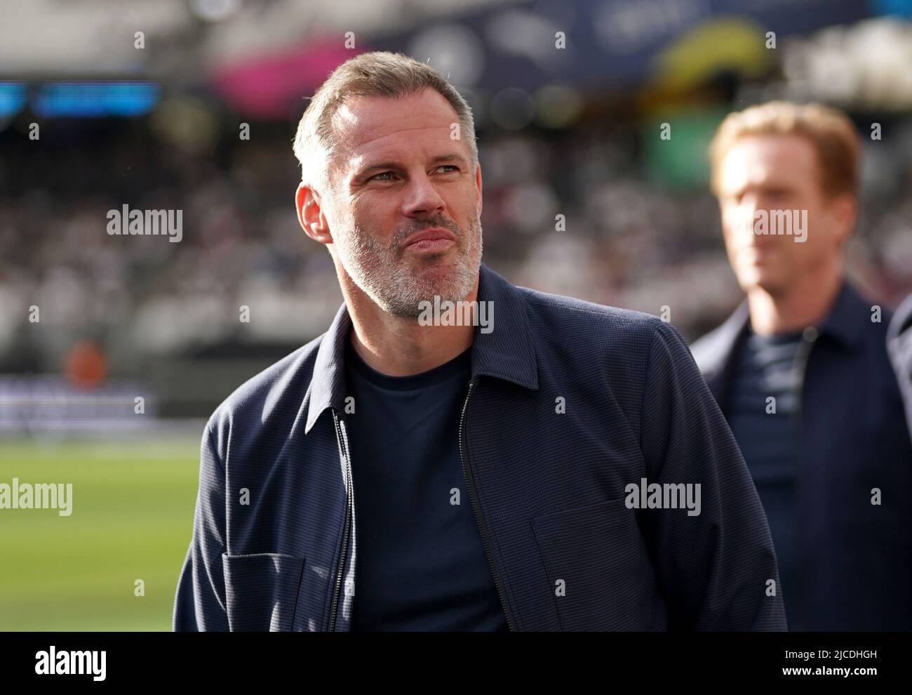 Jamie Carragher before during the Soccer Aid for UNICEF match at The ...