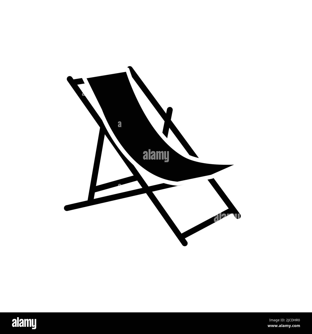 Beach portable chair line color icon. Outline pictogram for web page ...
