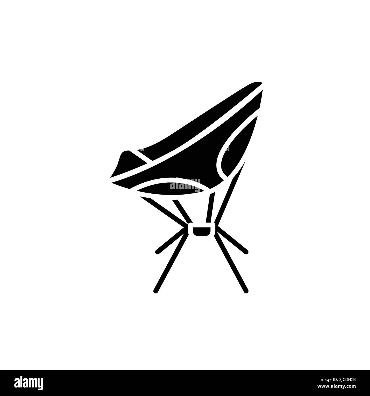 Outdoor textile portable chair line color icon. Outline pictogram for ...