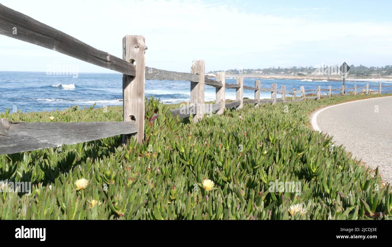 17-mile drive scenic road, Monterey, California USA. Trip along ocean ...