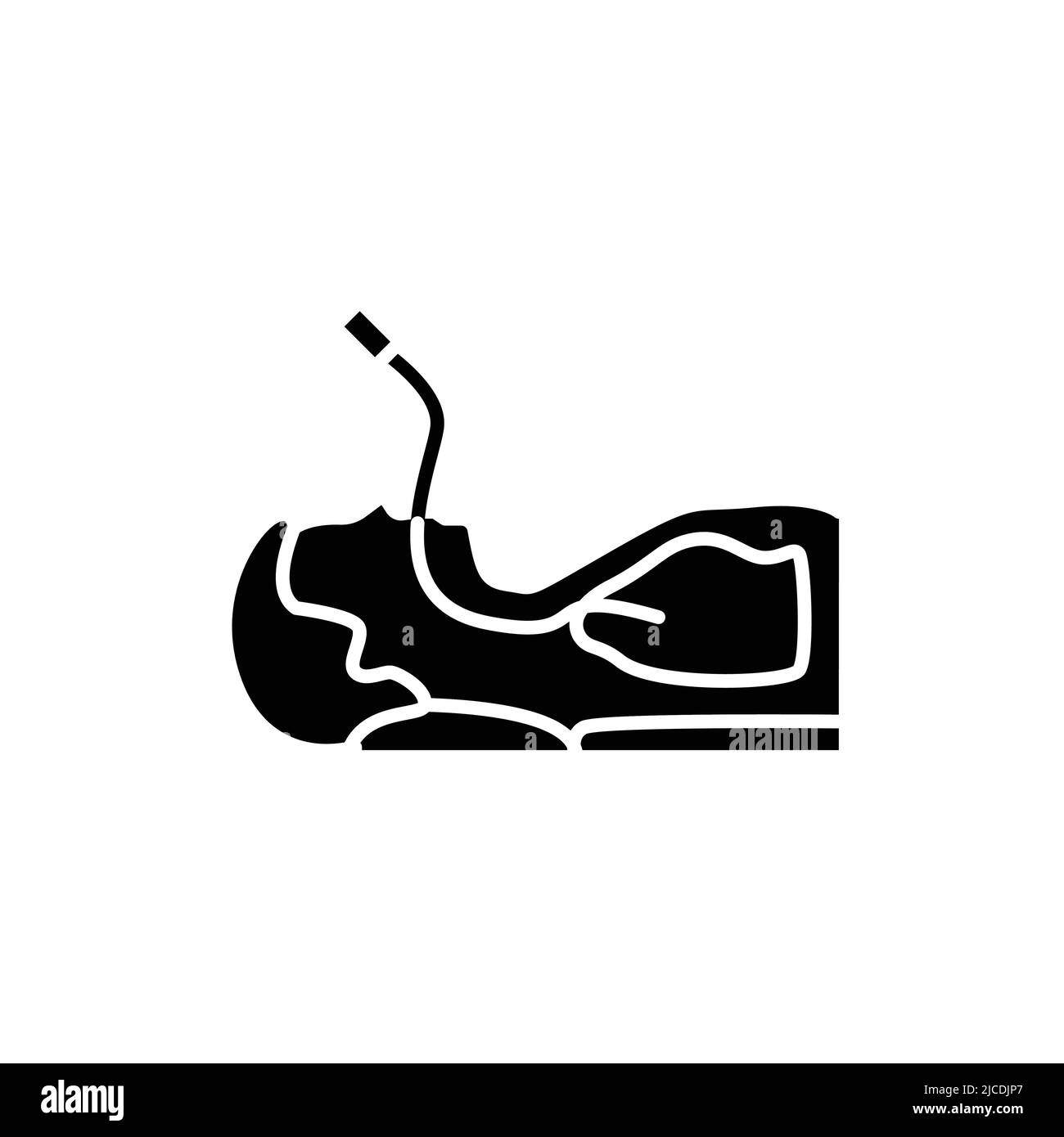 Bronchoscopy color line icon. Isolated vector element. Outline ...