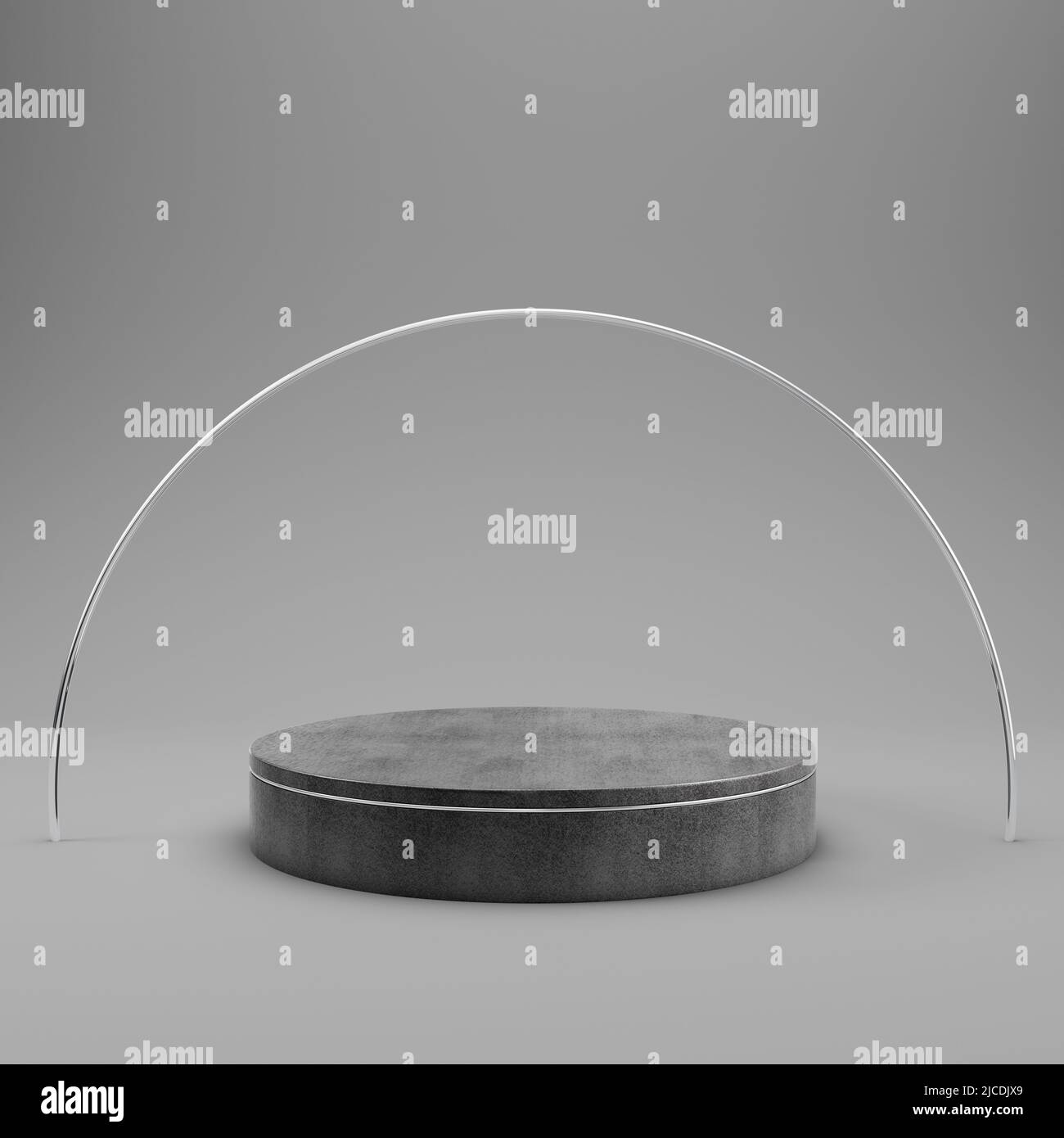 Gray cylinder pedestal with abstract shape geometry for product display ...
