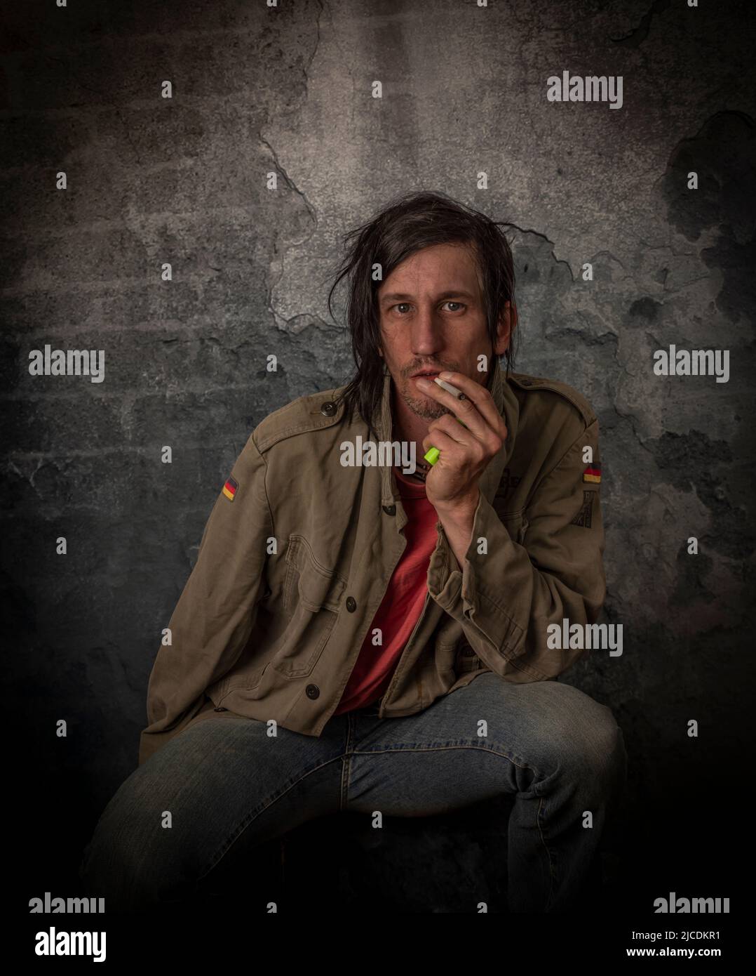 Junkie man black hair hi-res stock photography and images - Alamy