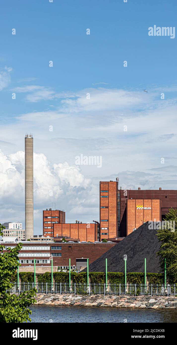 The Helen Ltd coal-fired power plant in Hanasaari, Helsinki, Finland ...