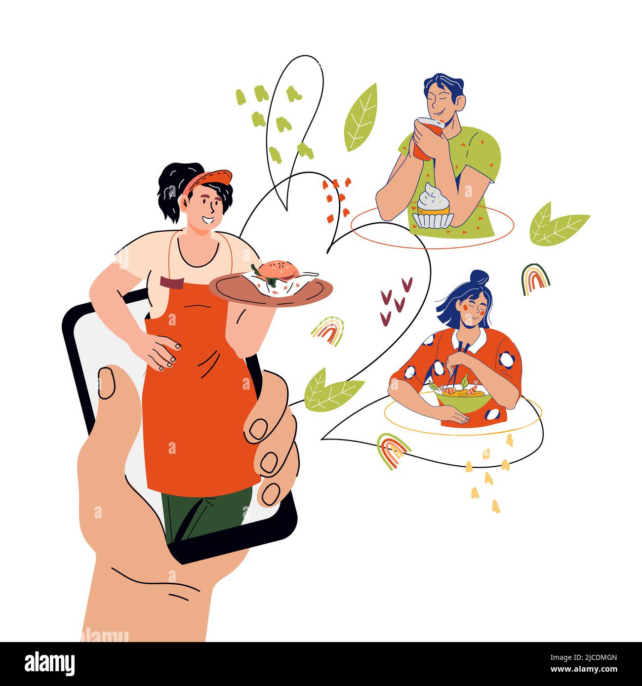 Restaurant or takeaway food, takeout service waitress with dish on ...