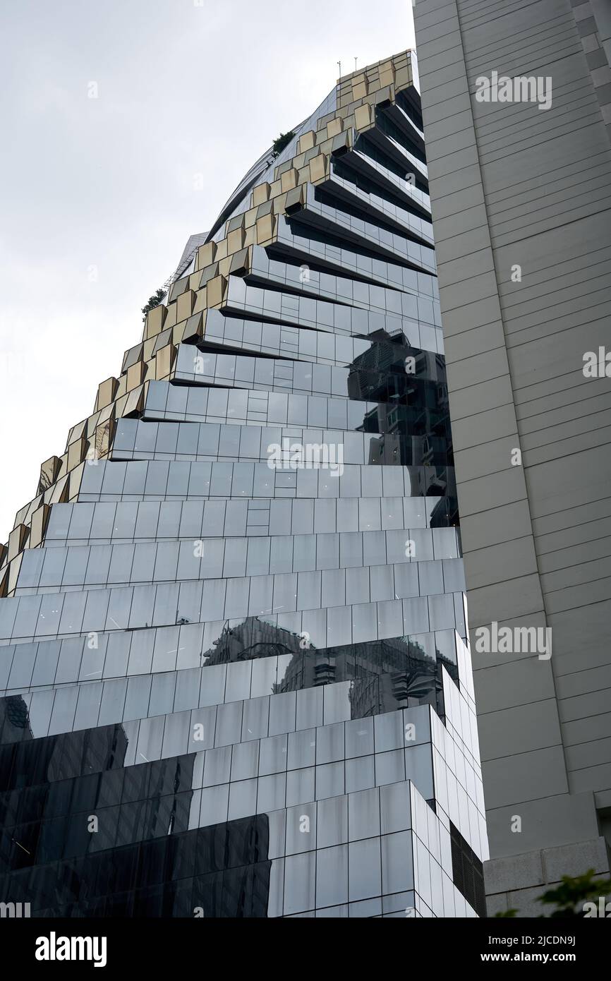 Vertical photo of the arched part of a modern building in Bangkok Stock ...