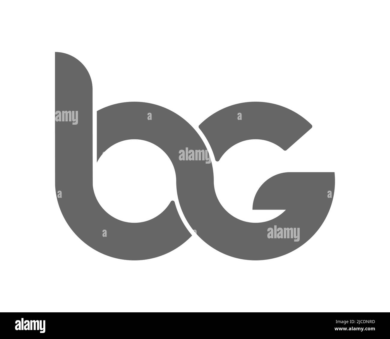 Circular combination of lowercase letters B and G. Design for a ...