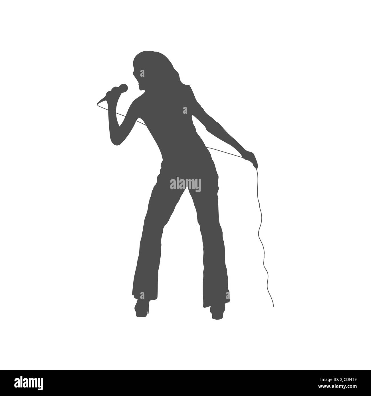 singer with a microphone. Vector silhouette for creative and thematic ...