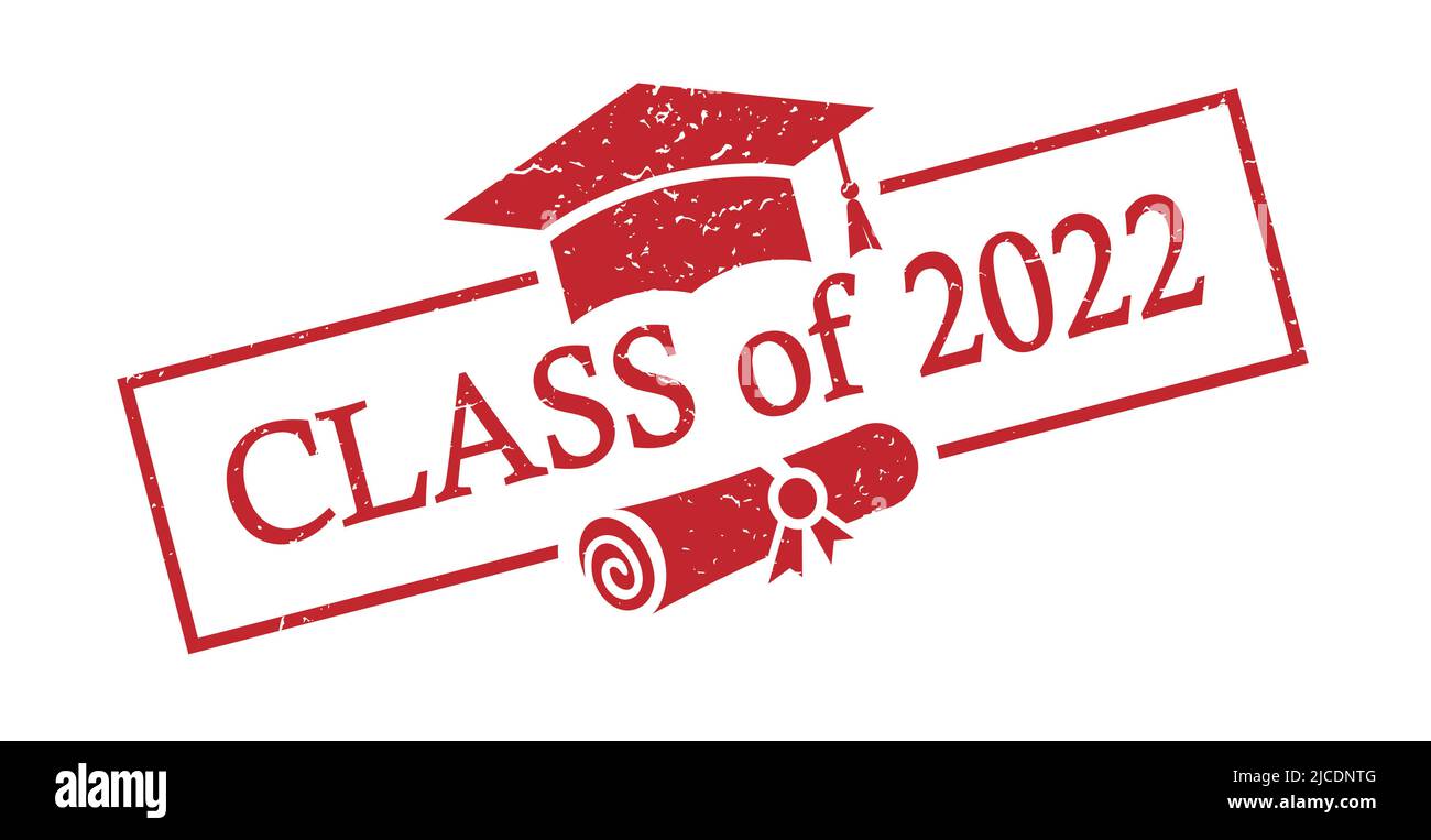 Graduate and class of 2022 with a graduation cap. Vector illustration ...