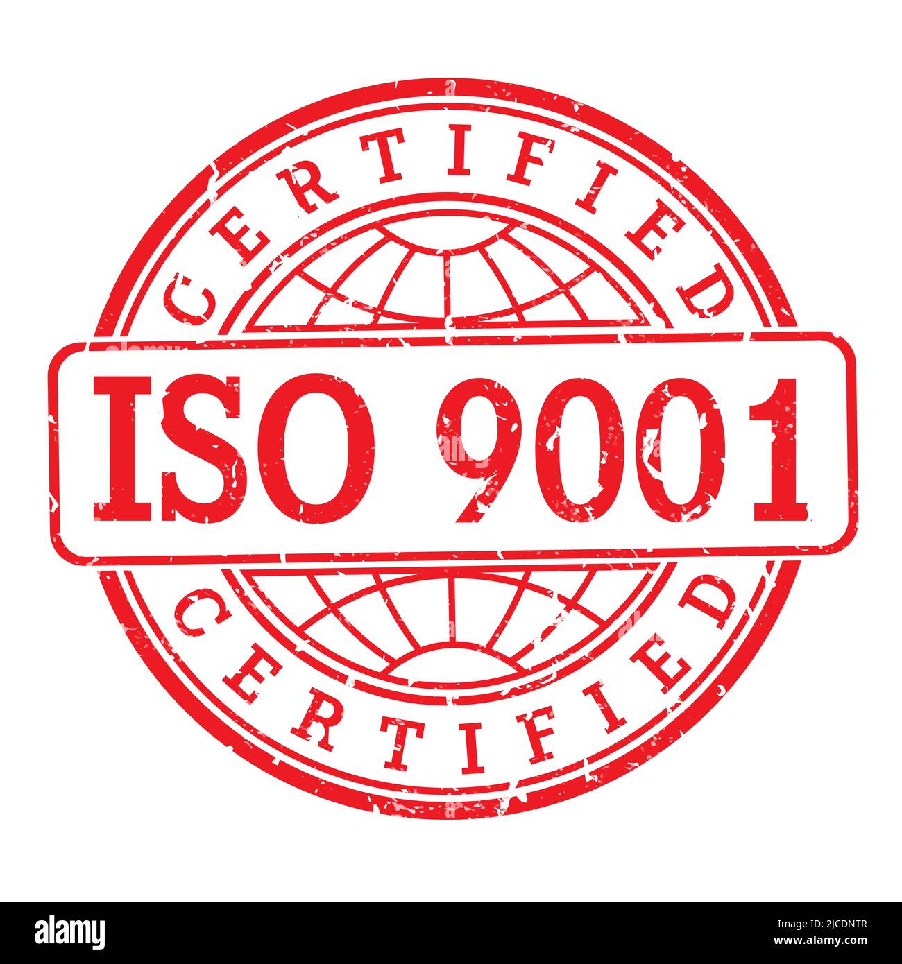 ISO 9001 certification stamp. Flat style, simple design Stock Vector ...