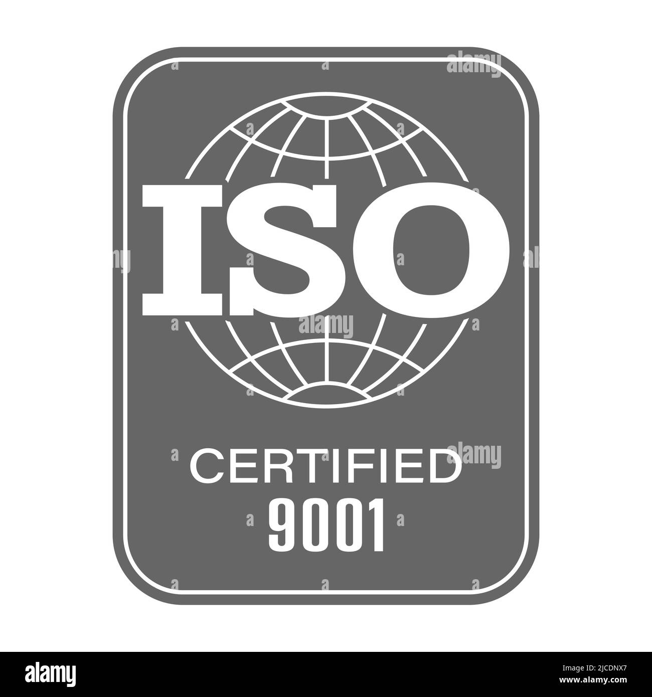 ISO 9001. The logo of standardization for websites, applications and ...
