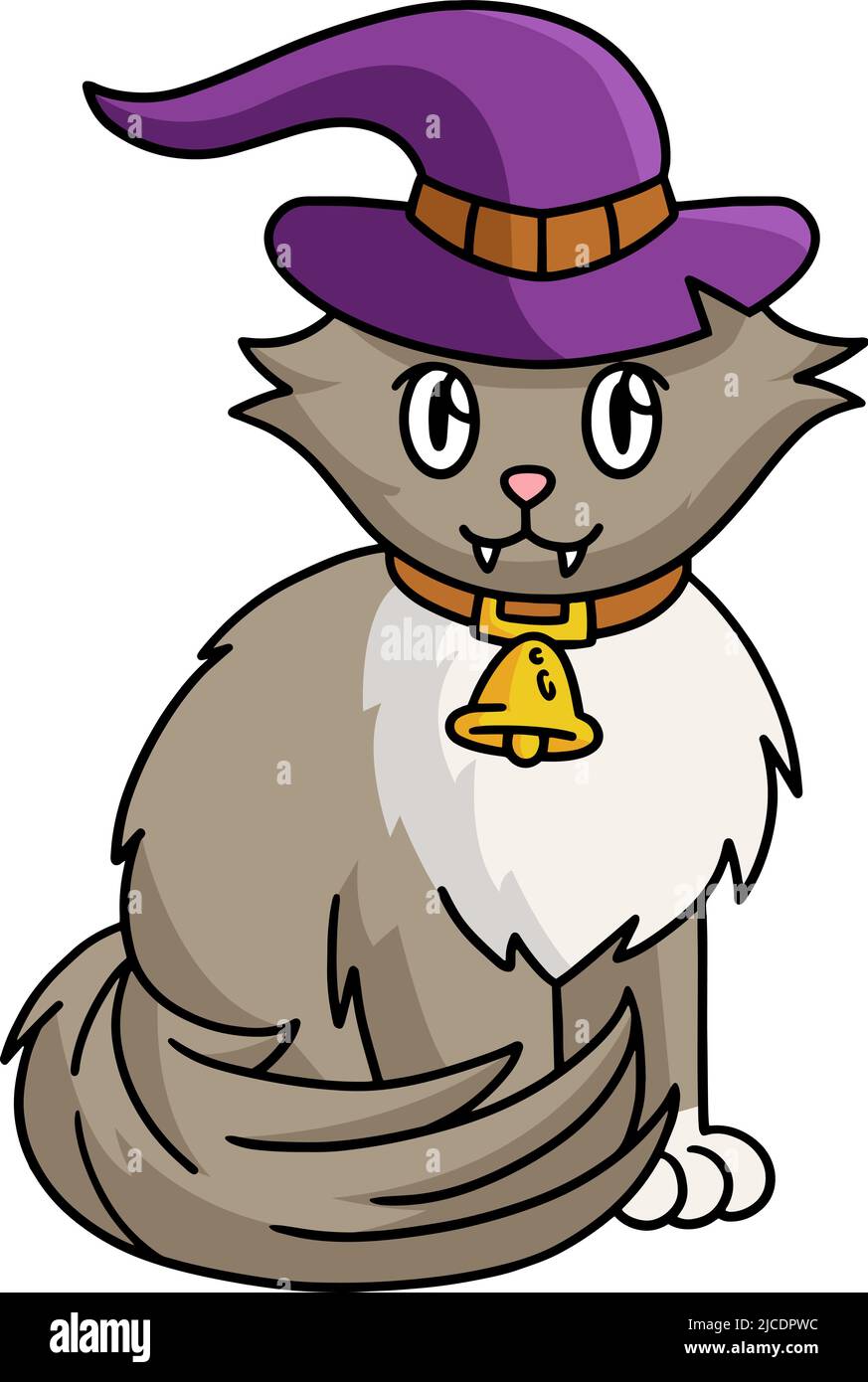 Vampire Cat Halloween Cartoon Colored Clipart Stock Vector Image & Art ...