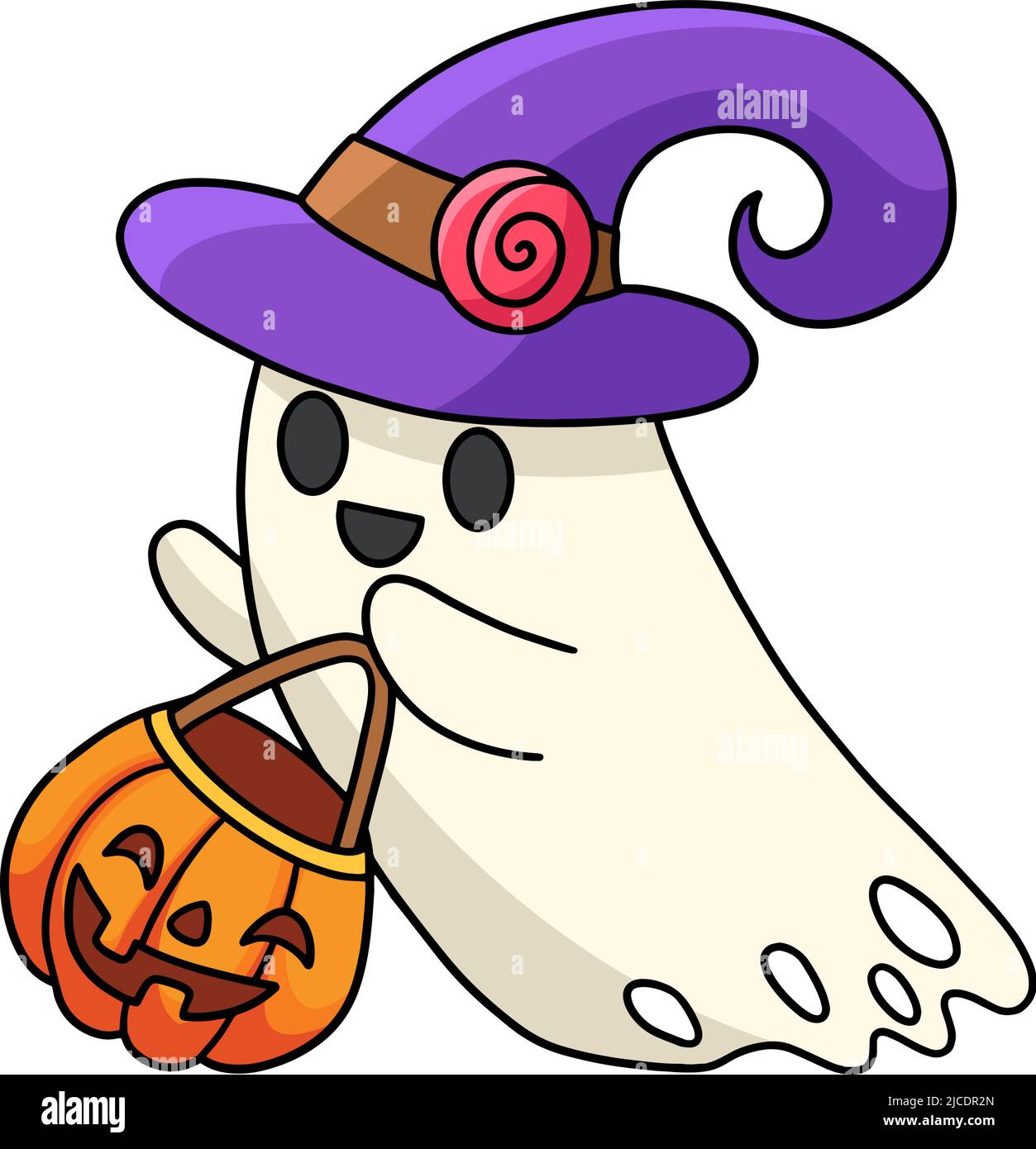 Ghost Witch Halloween Cartoon Colored Clipart Stock Vector Image & Art ...